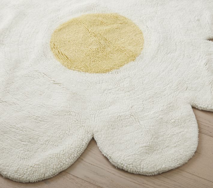 Washable Wool Daisy Rug | Pottery Barn Kids