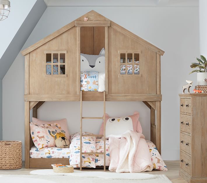 Tree House Twin-Over-Twin Kids Bunk Bed | Pottery Barn Kids