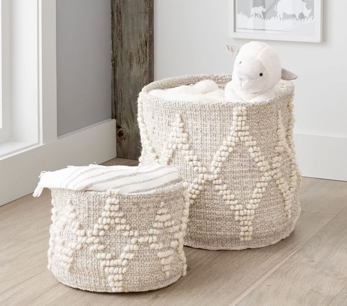 Metallic Woven Wool Storage | Nursery Storage | Pottery Barn Kids