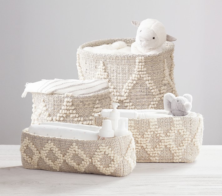 Metallic Woven Wool Storage | Nursery Storage | Pottery Barn Kids
