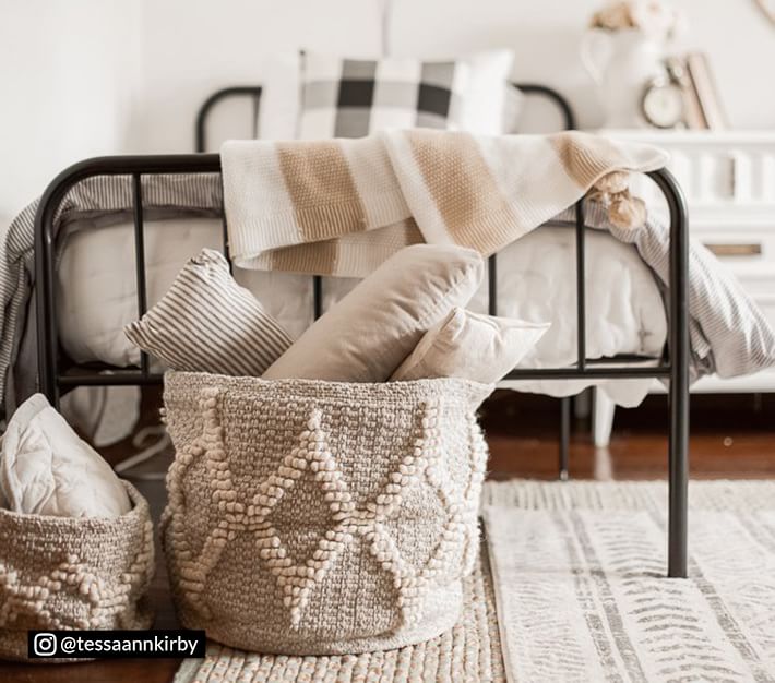 Metallic Woven Wool Storage | Nursery Storage | Pottery Barn Kids