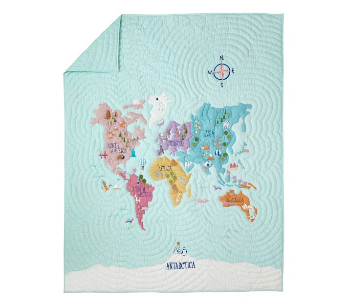 World Map Quilt & Shams | Pottery Barn Kids