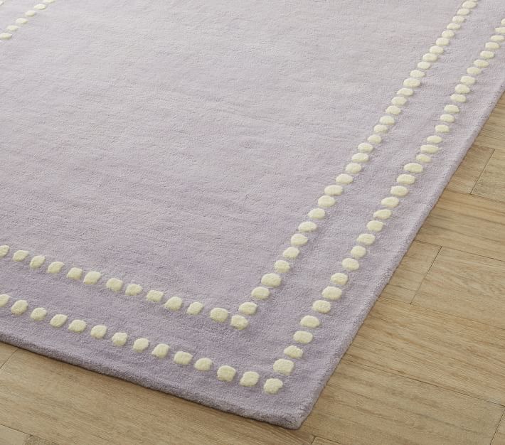 Girls Pearl Dot Border Rug | Solid Color Rug | Pottery Barn Kids