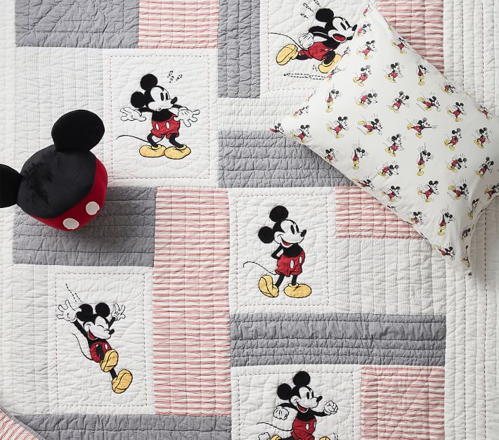 Disney Mickey Mouse Patchwork Quilt & Shams | Pottery Barn Kids