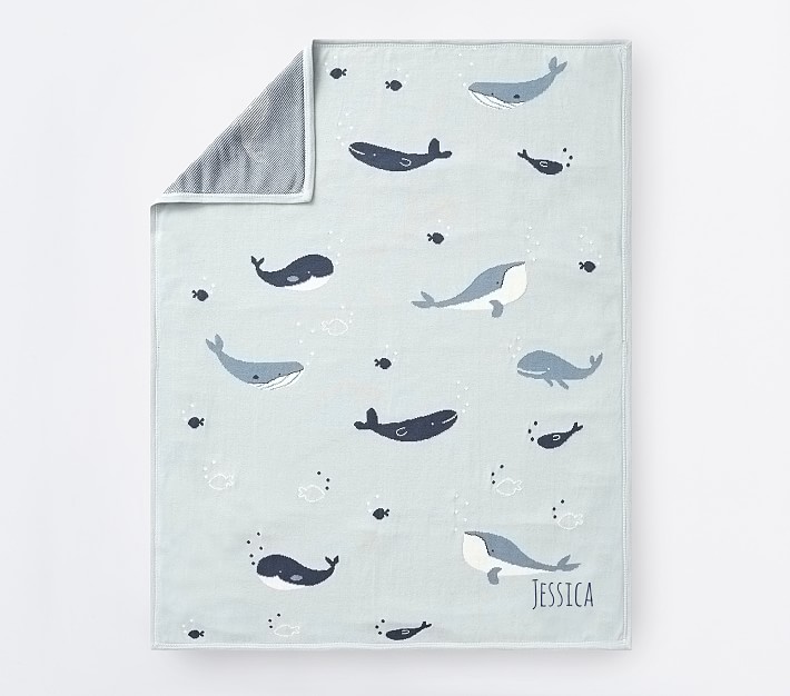 Knit Whale Baby Blanket | Pottery Barn Kids