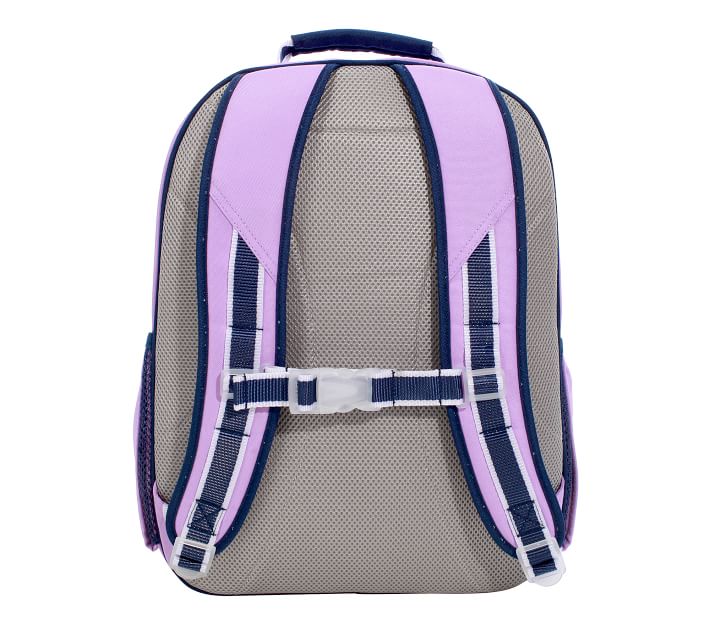 Mackenzie Lavender Solid Navy Trim Backpacks | Pottery Barn Kids