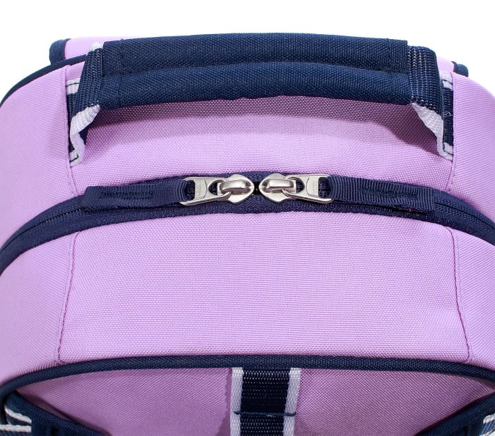 Mackenzie Lavender Solid Navy Trim Backpacks | Pottery Barn Kids