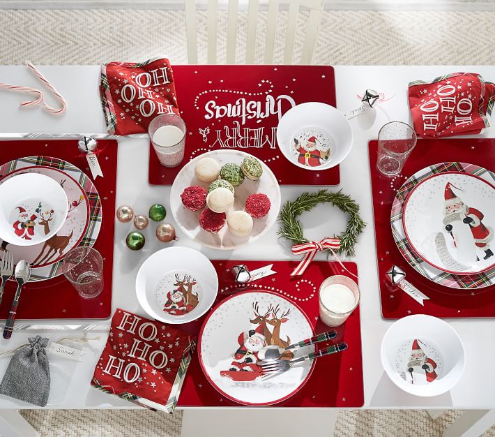 Jolly Santa Plates | Kids Christmas Plates | Pottery Barn Kids