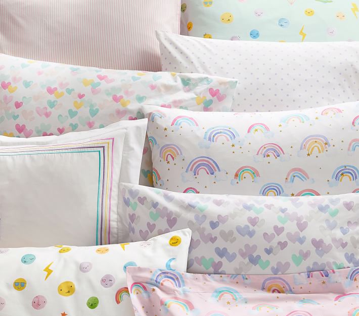 Organic Retro Heart Kids Sheets | Pottery Barn Kids