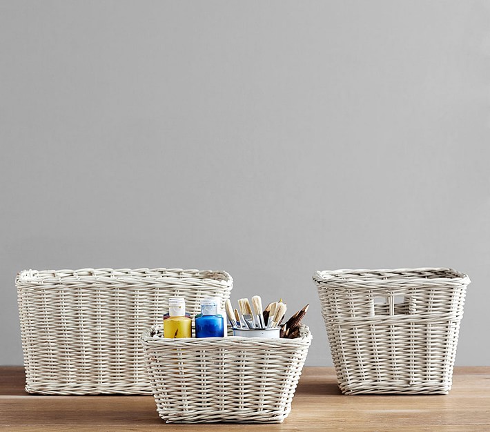 White Sabrina Basket Collection | Kids Storage | Pottery Barn Kids