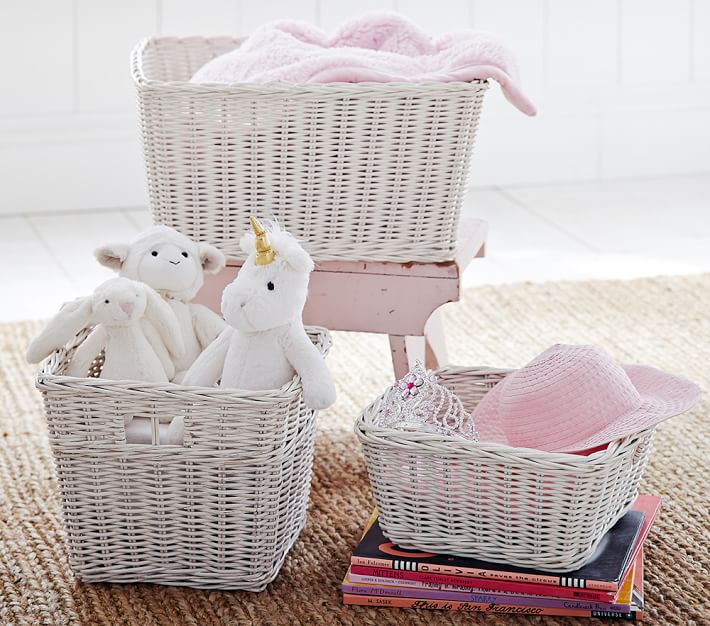 White Sabrina Basket Collection | Kids Storage | Pottery Barn Kids
