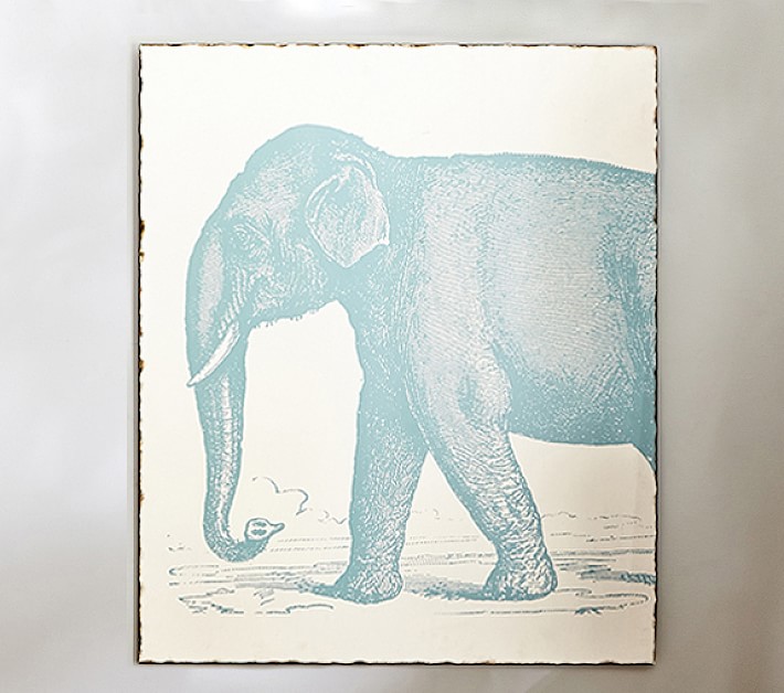 Elephant Vintage Etching Wall Art | Pottery Barn Kids