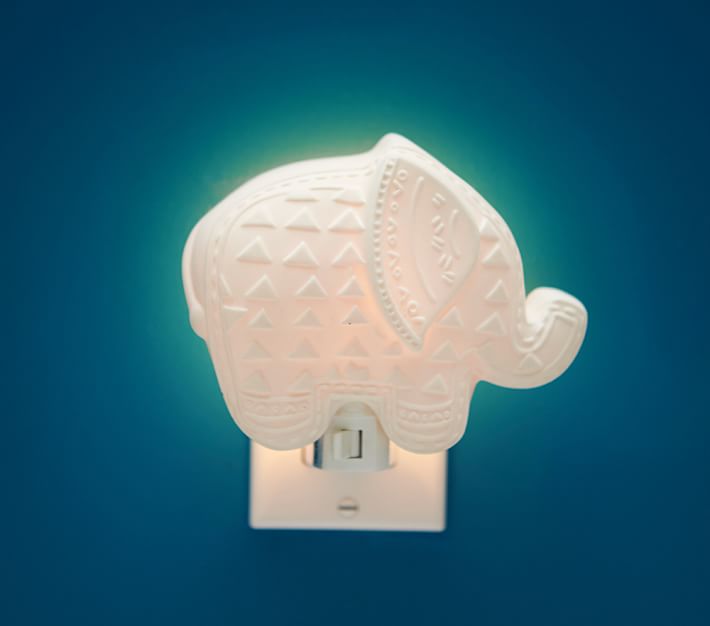 Ceramic Elephant Kids Night Light | Pottery Barn Kids