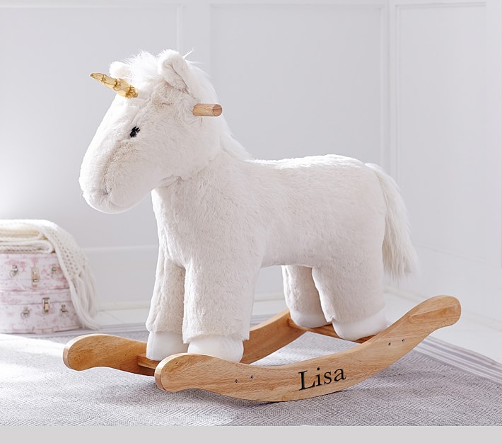 Kid Ivory Faux Fur Unicorn Toy Rocker | Animal Rocker | Pottery Barn Kids