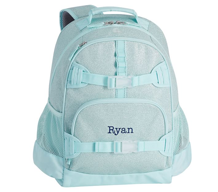 Aqua Sparkle Glitter Kids Backpacks | Pottery Barn Kids