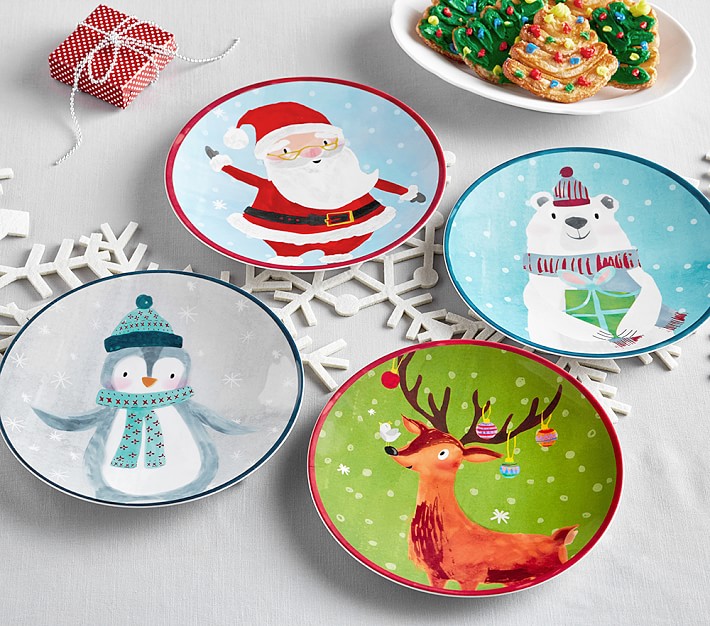 Merry & Bright Christmas Kids Plates | Pottery Barn Kids