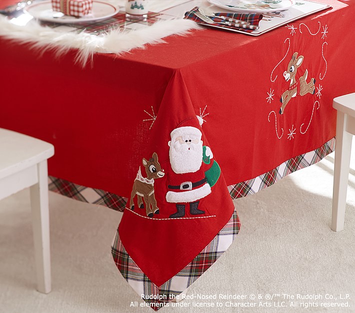 Rudolph the Red-Nosed Reindeer® Christmas Table Cloth | Pottery Barn Kids