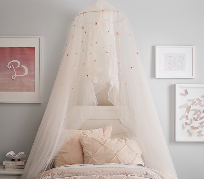 Monique Lhuillier Blush Petal Bed Canopy | Pottery Barn Kids