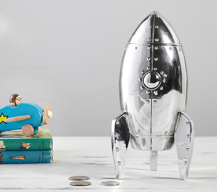 Rocket Ship Piggy Bank | Pottery Barn Kids