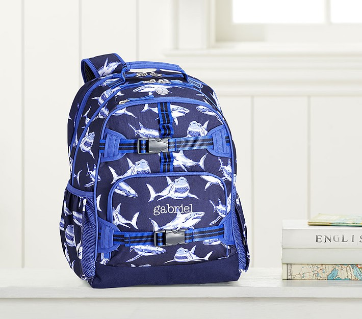 Mackenzie Blue Sharks Laptop Boys Backpack | Pottery Barn Kids