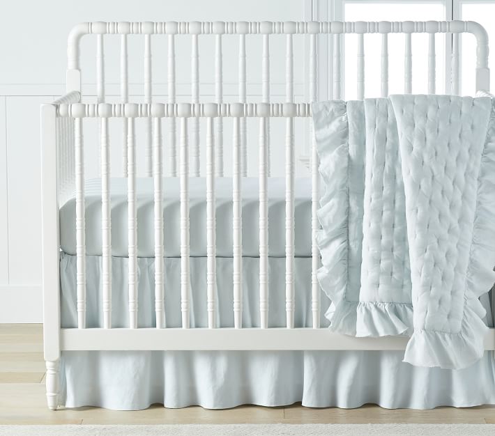 Ruffle Belgian Flax Linen Baby Quilt | Pottery Barn Kids