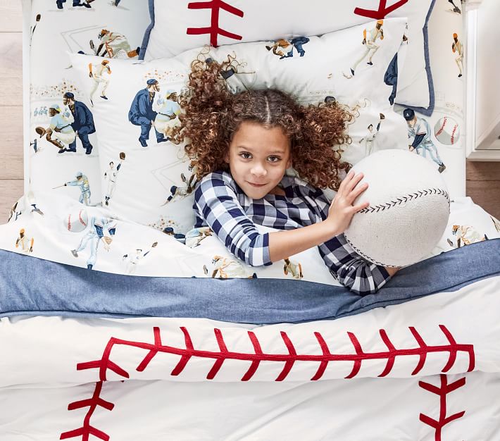 Baseball Stitch Comforter & Shams | Pottery Barn Kids