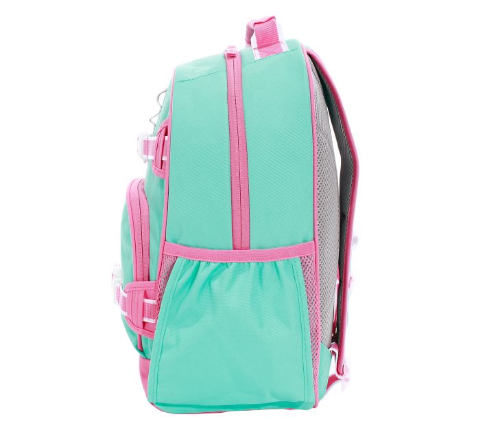 Mackenzie Solid Aqua With Pink Trim Backpacks | Pottery Barn Kids
