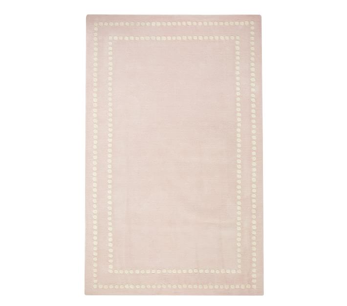 Girls Pearl Dot Border Rug | Solid Color Rug | Pottery Barn Kids