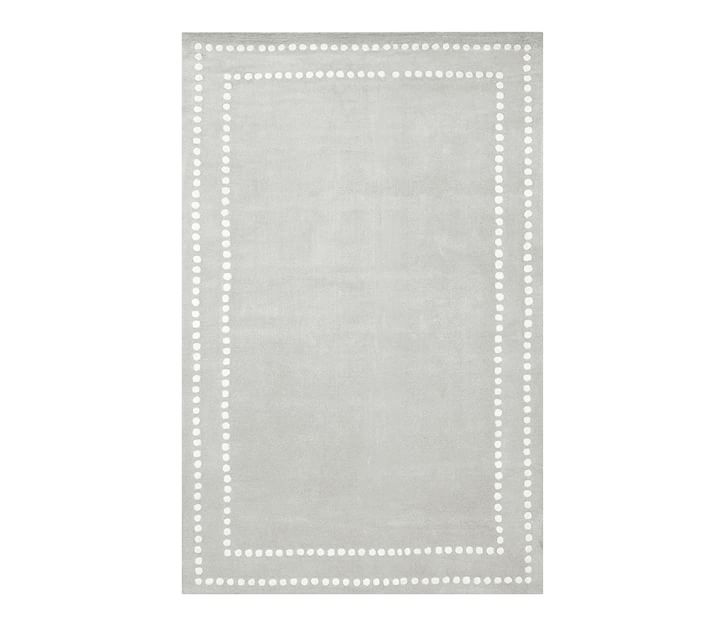 Girls Pearl Dot Border Rug | Solid Color Rug | Pottery Barn Kids