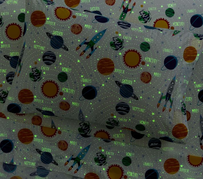 Solar System Glow-in-the-Dark Sheet Set & Pillowcases | Pottery Barn Kids