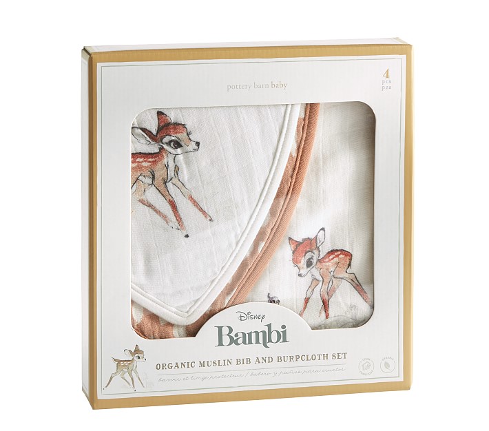 Disney Bambi Organic Muslin Bib & Burp Cloth Set | Pottery Barn Kids