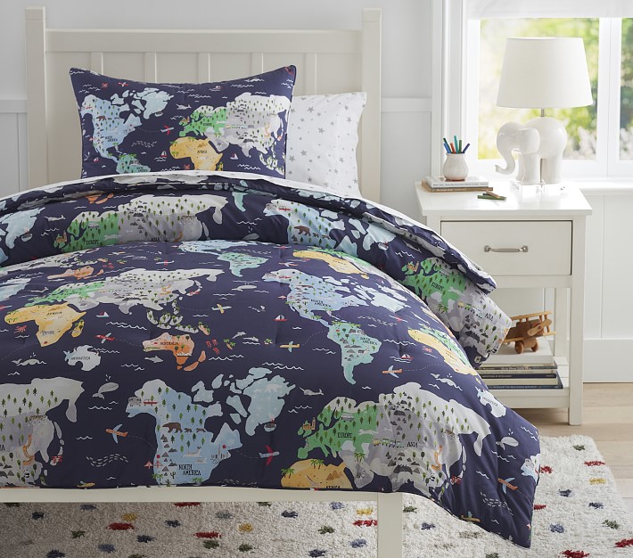World Map Comforter & Shams | Pottery Barn Kids