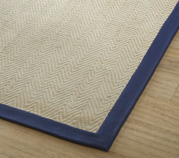 Boys Chenille Jute Thick Solid Border Rug | Solid Color Rug | Pottery ...