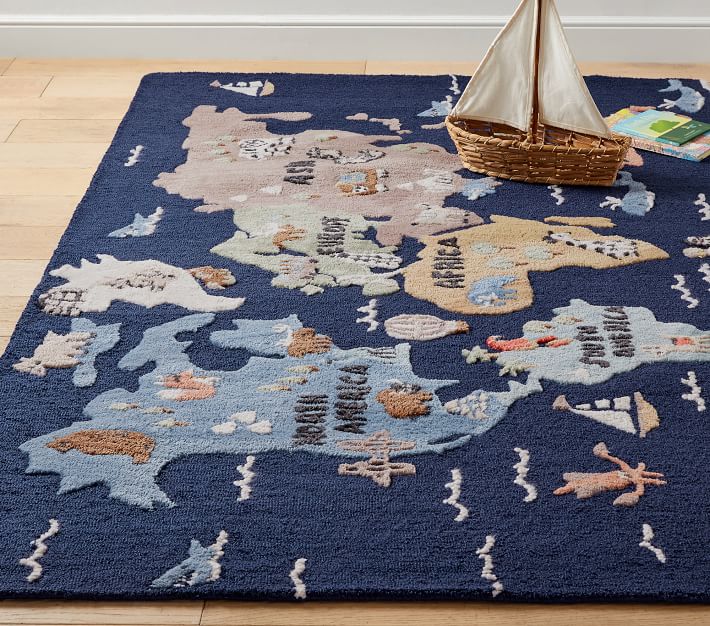 3-D Activity World Map Play Rug | Pottery Barn Kids