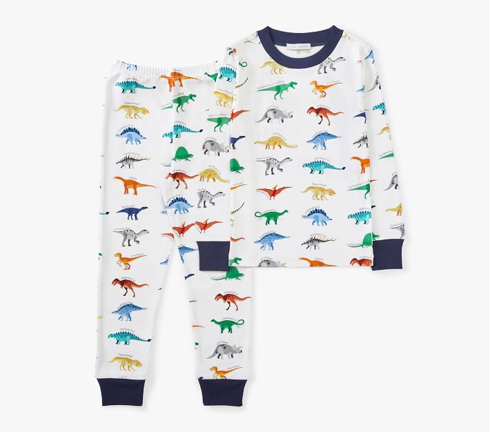 Finn Dino Organic Tight Fit Pajama Set | Pottery Barn Kids