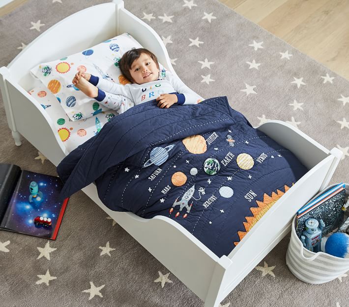 Solar System Glow-in-the-Dark Toddler Sheet Set & Pillowcase | Pottery ...