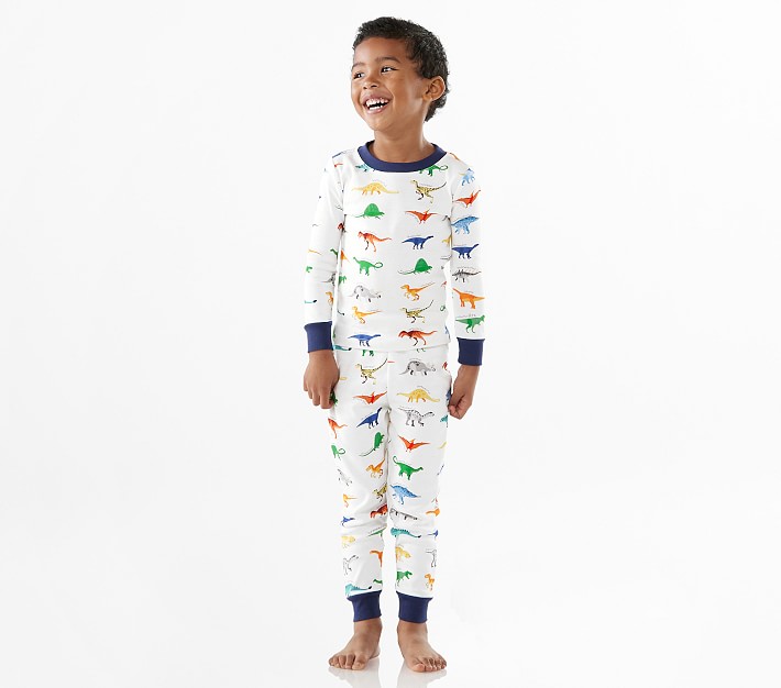 Finn Dino Organic Tight Fit Pajama Set | Pottery Barn Kids