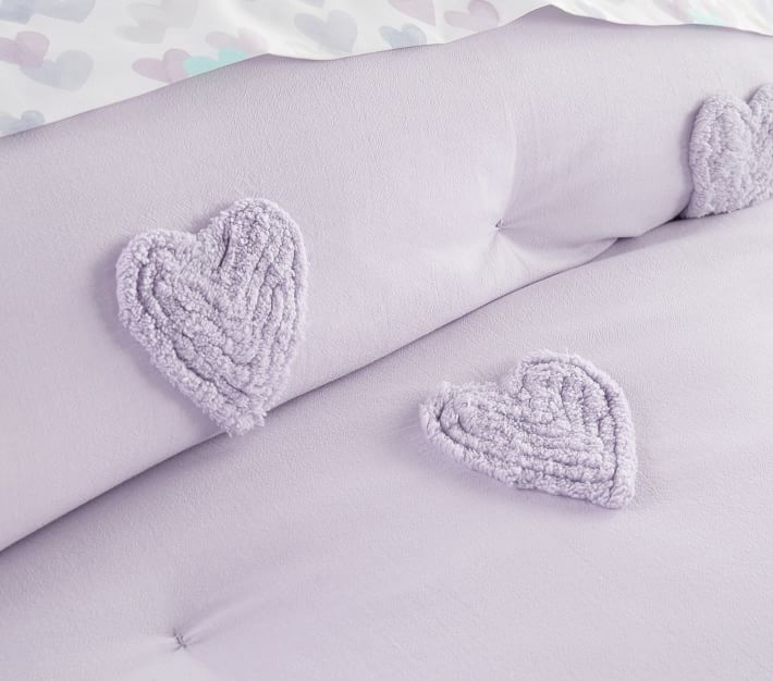 Textural Heart Comforter & Shams | Pottery Barn Kids
