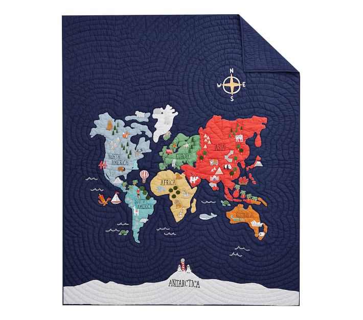 World Map Quilt & Shams | Pottery Barn Kids