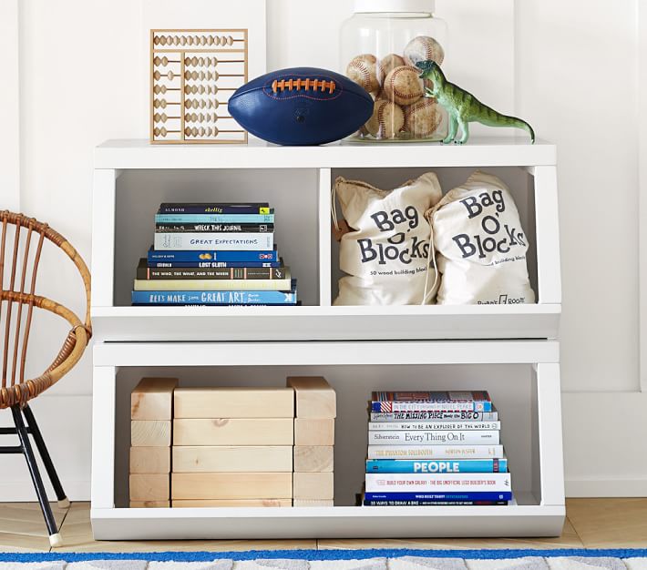 Double Market Bin with Divider | Pottery Barn Kids