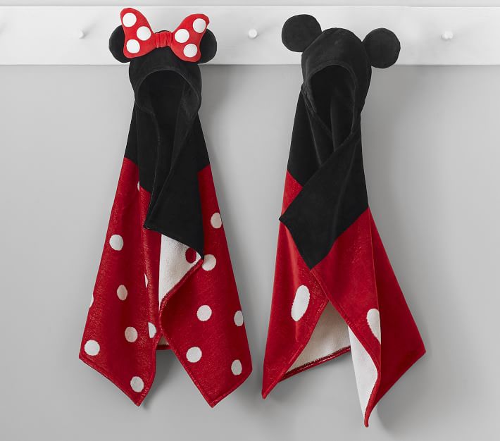Disney Minnie Mouse Baby Hooded Towel | Pottery Barn Kids