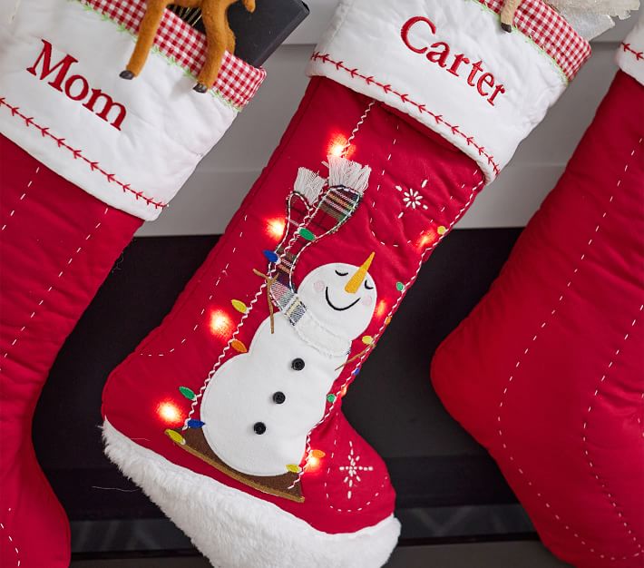 Light Up Quilted Christmas Stockings | Pottery Barn Kids