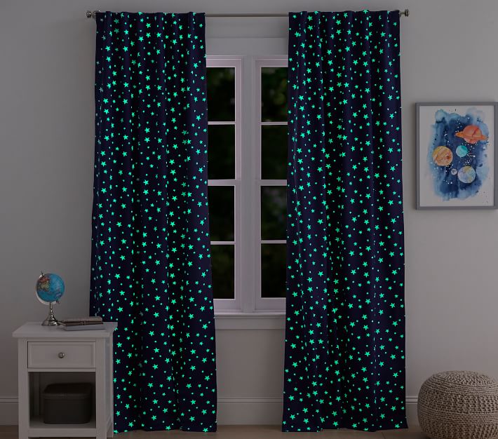 Shining Star Glow-In-The-Dark Blackout Curtain Panel | Pottery Barn Kids
