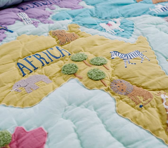 World Map Quilt & Shams | Pottery Barn Kids