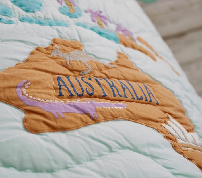World Map Quilt & Shams | Pottery Barn Kids