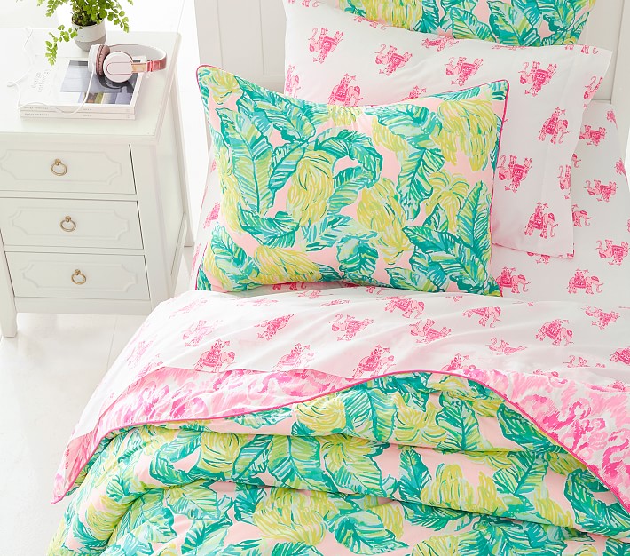 Lilly Pulitzer Organic Bazaar Elephant Kids' Sheet Set | Pottery Barn Kids
