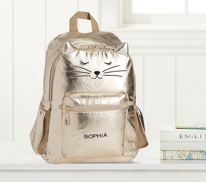 Emily & Meritt Gold Kitty Backpack | Pottery Barn Kids