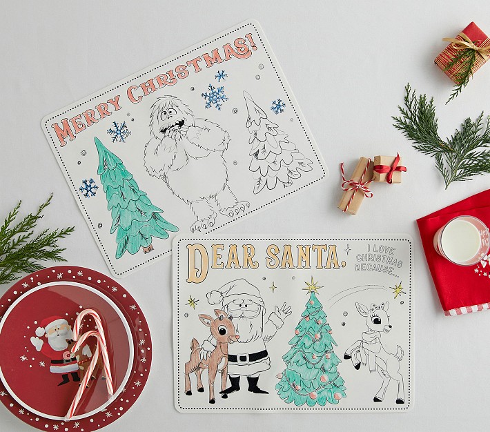 Rudolph® Silicone Colouring Placemats | Pottery Barn Kids