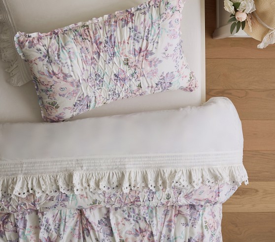 LoveShackFancy Lavender Damask Floral Comforter & Shams | Pottery Barn Kids