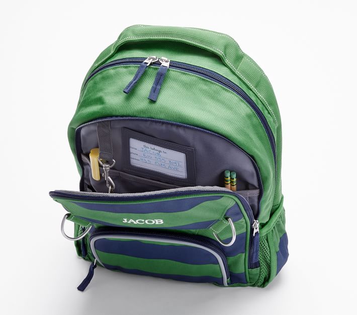Fairfax Solid Navy & Green Trim Kids Backpacks | Pottery Barn Kids